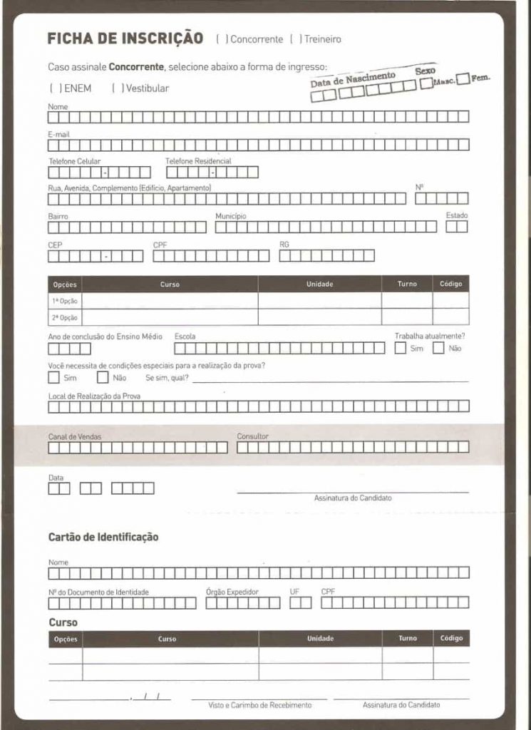 Ficha de Inscrição: Como aumentar o número de inscritos no vestibular